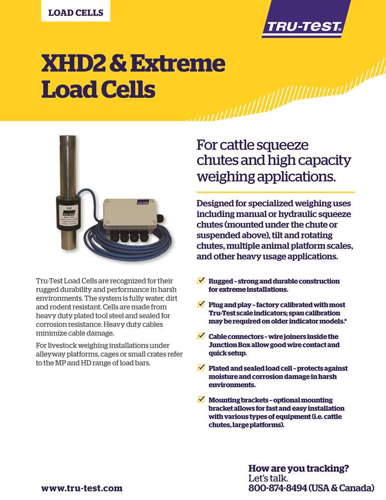 Tru-Test XHD2 Load Cells for Squeeze Chutes | Cattle Scale Weighing ...